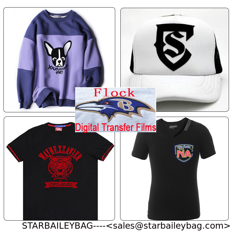 Custom Flock DTF Clothes Design 3d Logo Digital Transfer Film Heat ...